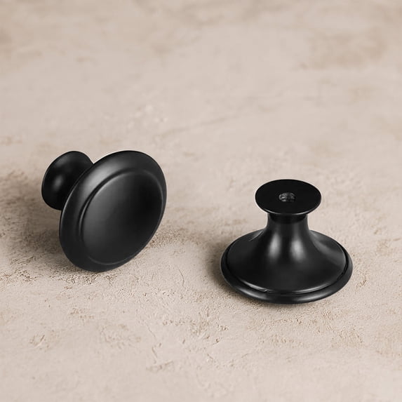Round Cabinet Knobs – 1.06 Inch Gold/Black Drawer Pulls, Modern Matte ...