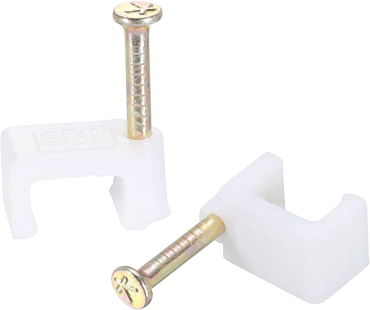 Round Cable Clips, 8mm 160 Pcs PVC Cord Management with Carbon Steel ...