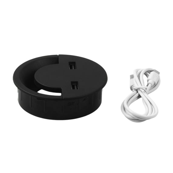 Round Cable Hole Cover With USB Port Office Table Outlet Port Line Box ...