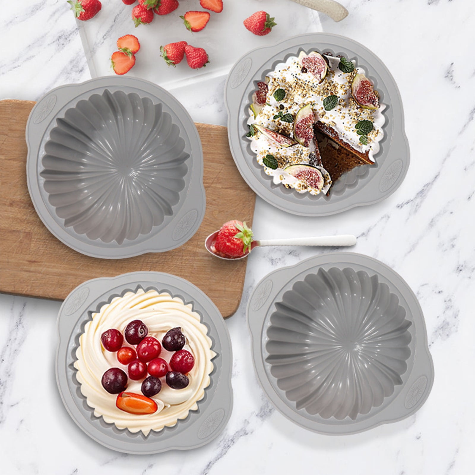 Round Cake Mould for Baking, Flexible Nonstick Baking Pan, Heat ...