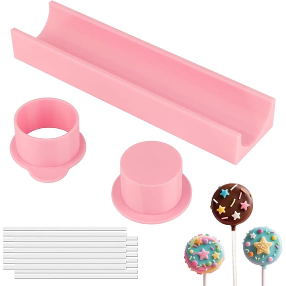 Round Cake Pop Mold Set with 9 Inch Tray and Sticks, 3D Printed Cake ...