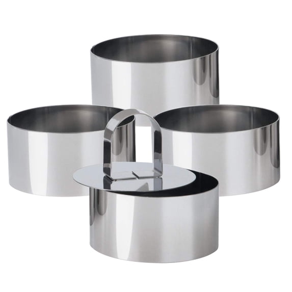 Round Cake Ring Mold, Stainless Steel 3” Cooking Crumpet Rings with 1 ...