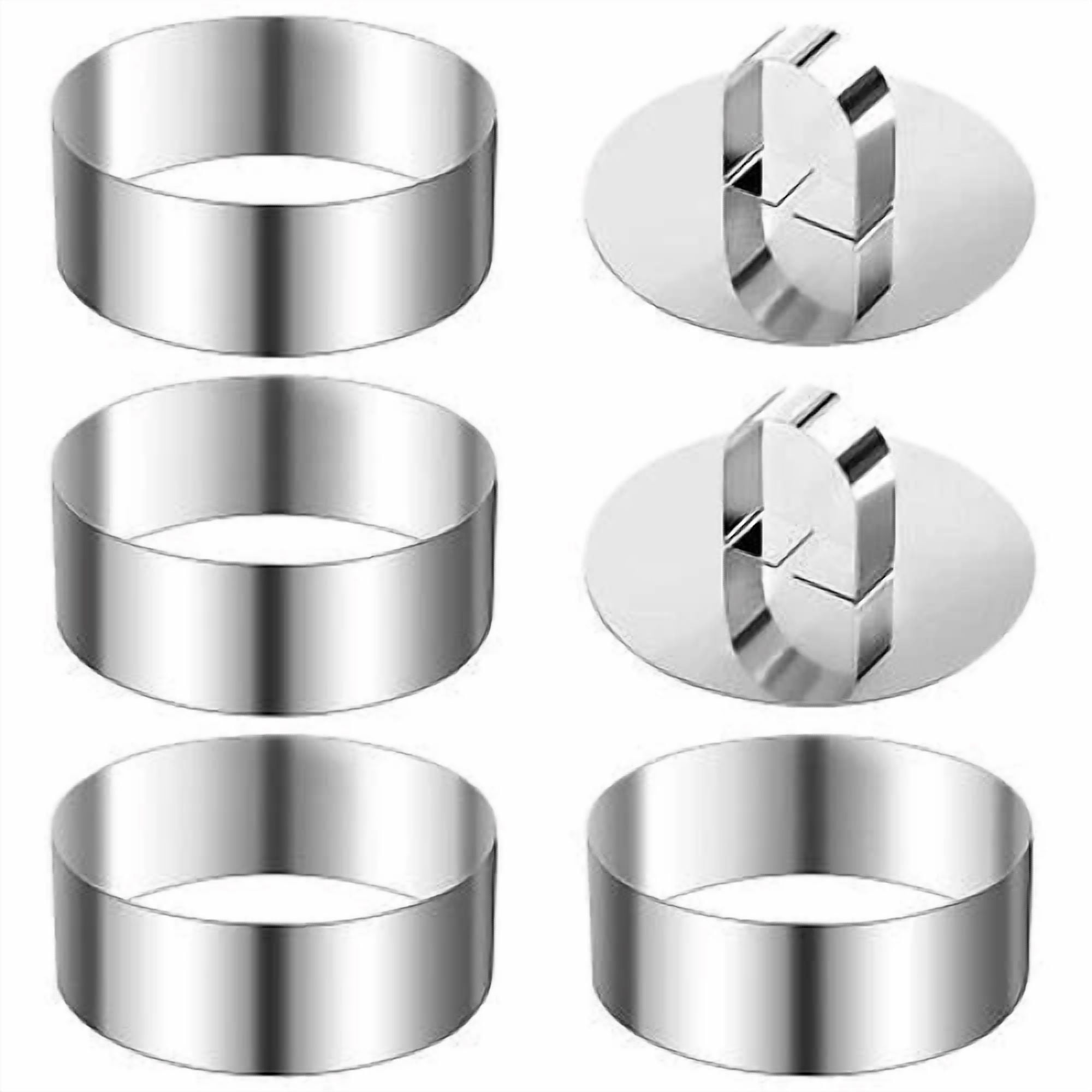 Round Cake Ring Mold, Stainless Steel 4 Inch Dessert Mousse Molds With ...