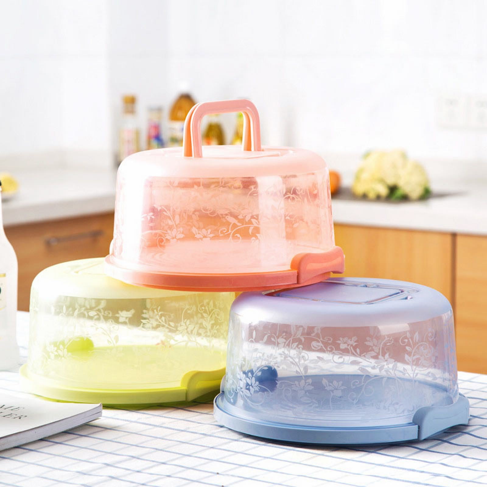 Round Cake Storage Box With Handle And Inner Tray - Walmart.com