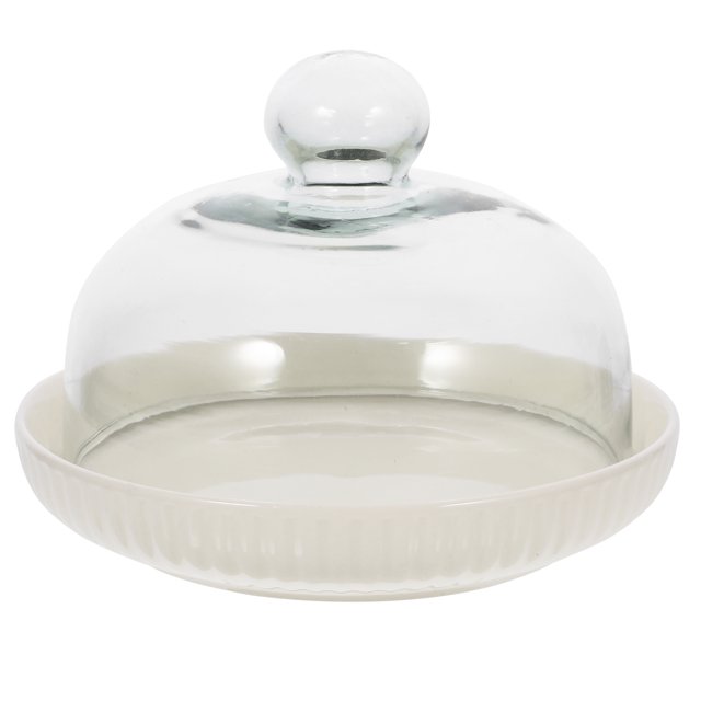 Round Cake Tray With Glass Dome Transparent Cake Display Dome With Tray ...