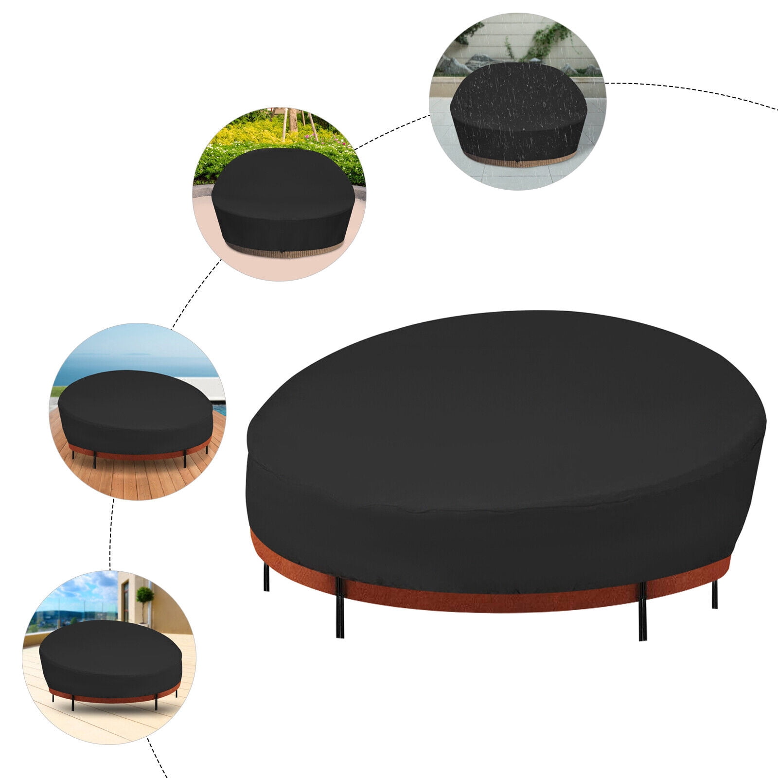 Round Canopy Daybed Sofa Cover For Outdoor Garden Furniture Patio UV ...
