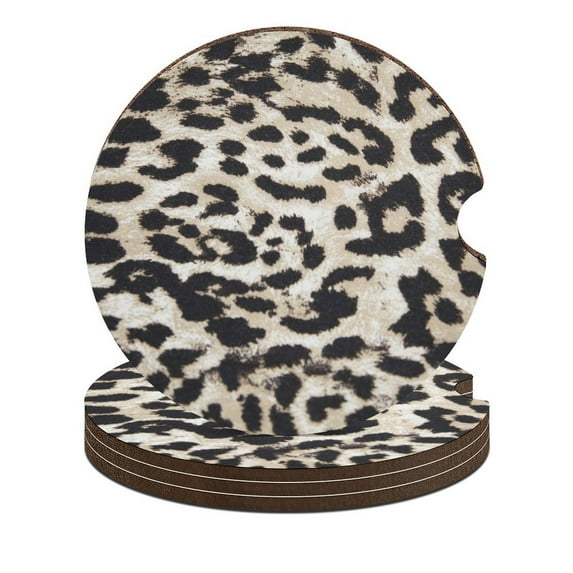 Round Car Coasters 6.5in Cork Design Non Slip Heat Insulation Water ...