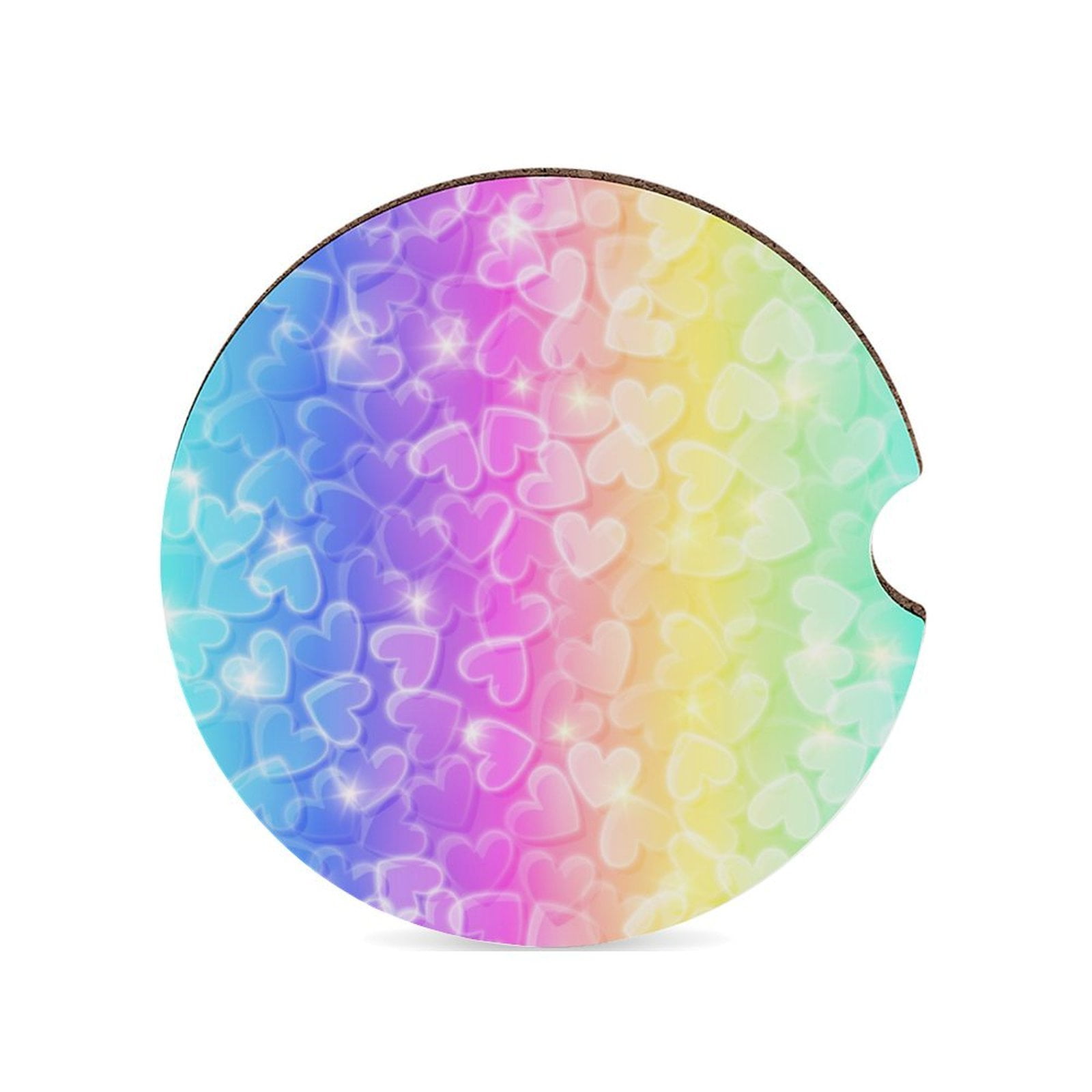 Round Car Coasters 6.5in Cork Design Non Slip Heat Insulation Water ...