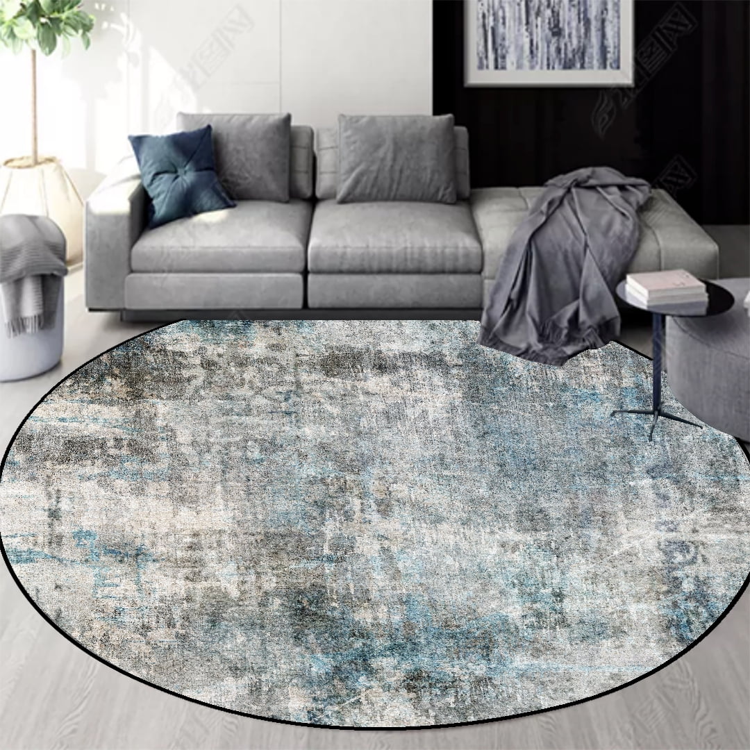 Round Carpet Computer Chair Floor Mat Simple and Thick Study Home Chair ...