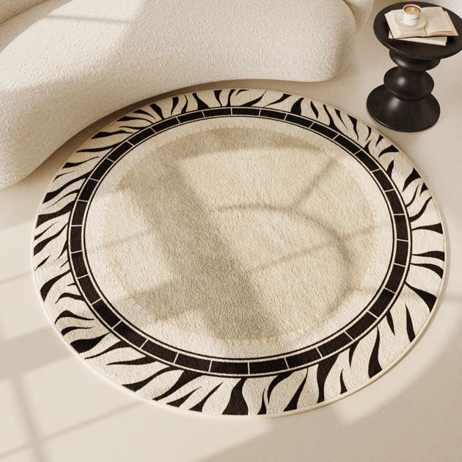 Round Carpet Computer Chair Floor Mat Simple and Thick Study Home Chair ...