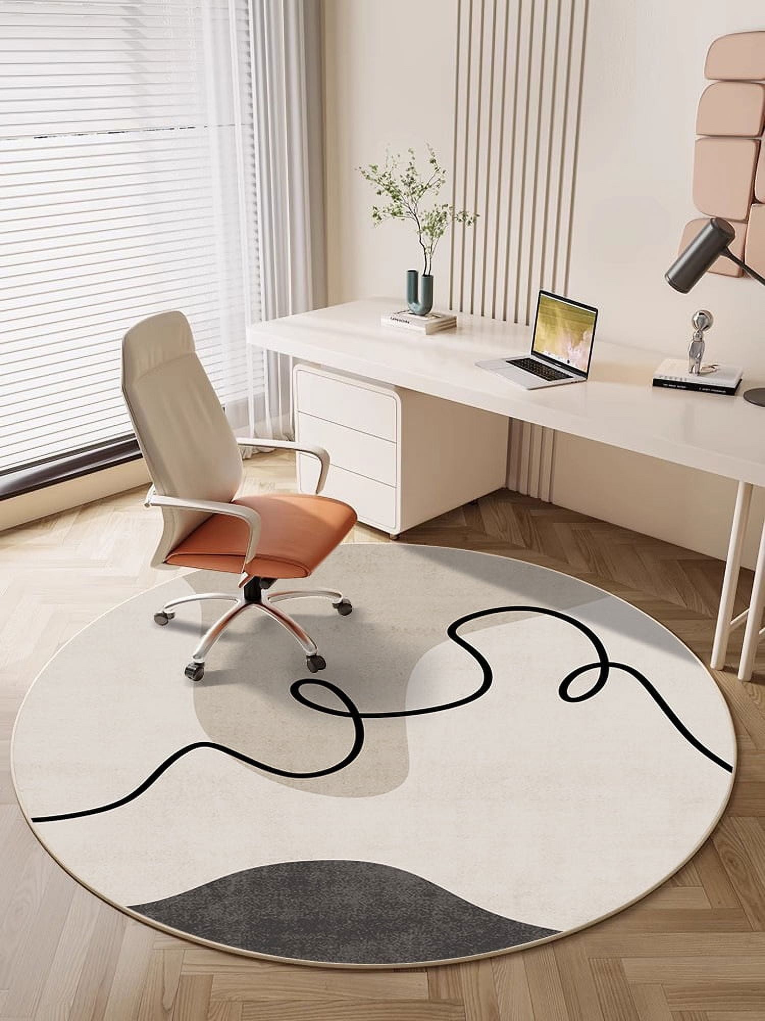 Round Carpet Computer Chair Mat Simple and Thick Study Home Chair E ...