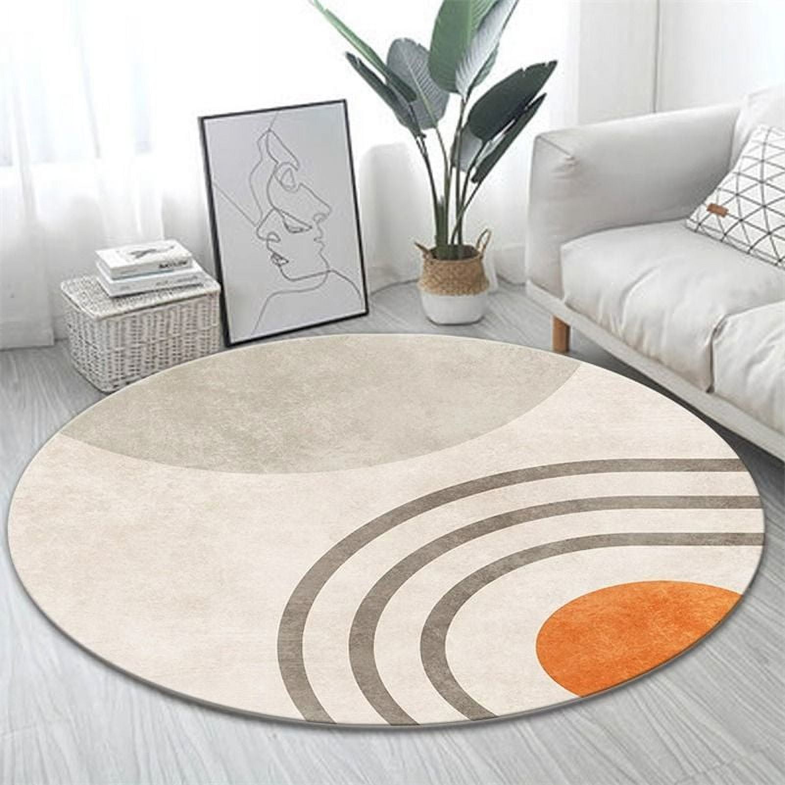 Round Carpet Computer Chair Mat Simple and Thick Study Home Chair E ...