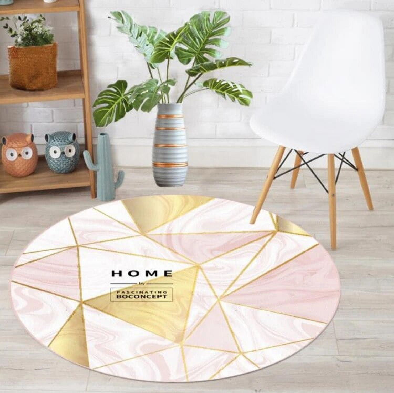 Round Carpet Nordic Modern Geometric Print Home r Hanging Basket Foot ...