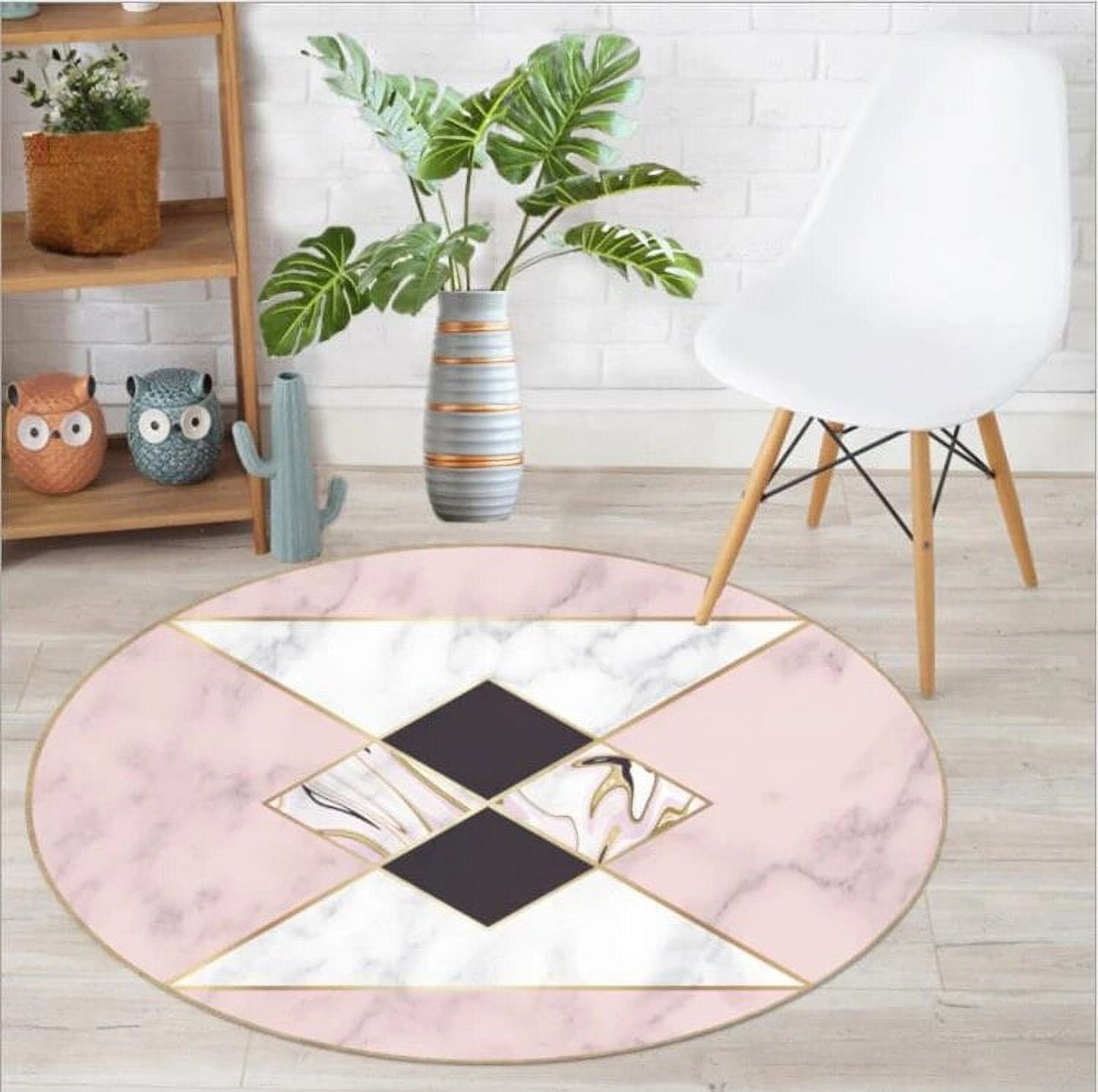 Round Carpet Nordic Modern Geometric Print Home r Hanging Basket Foot ...