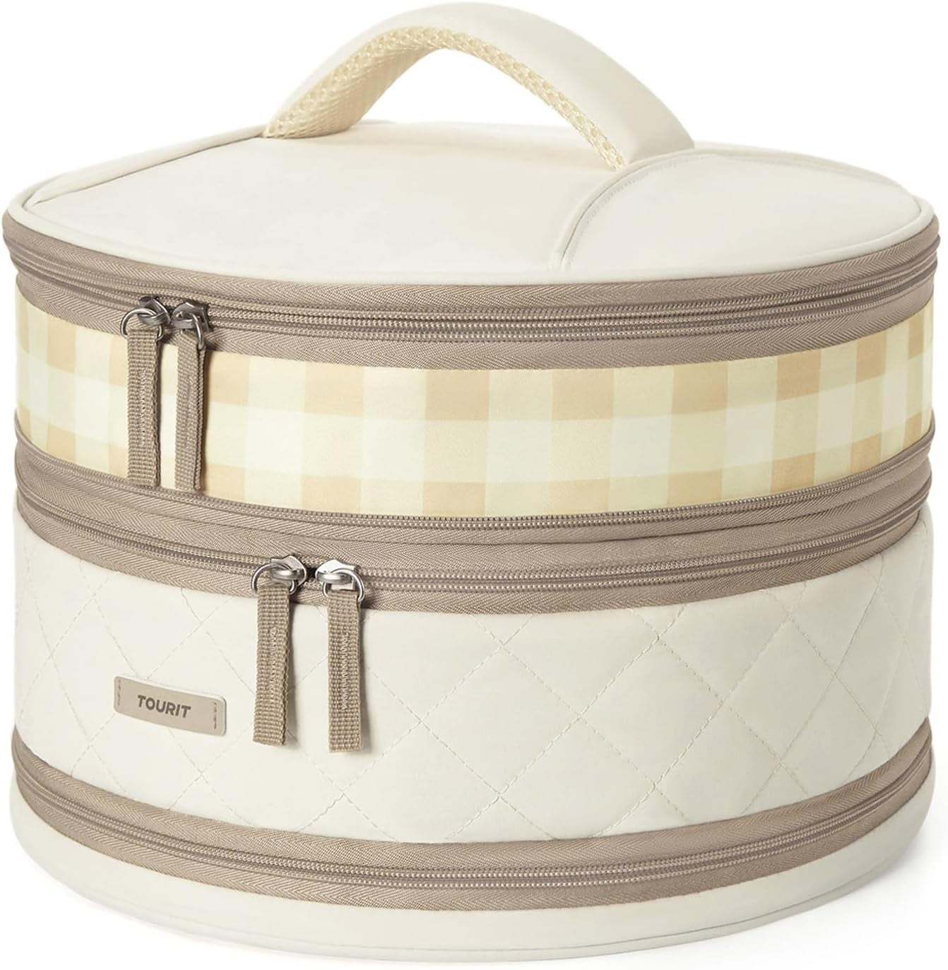 Round Casserole Carrier Double Decker Insulated Pie Cake Carrier for ...