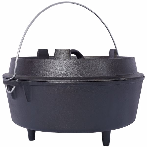 Round Cast Iron Pot Pre-Seasoned Dutch Oven Pot with Lid, 8-Quart with ...