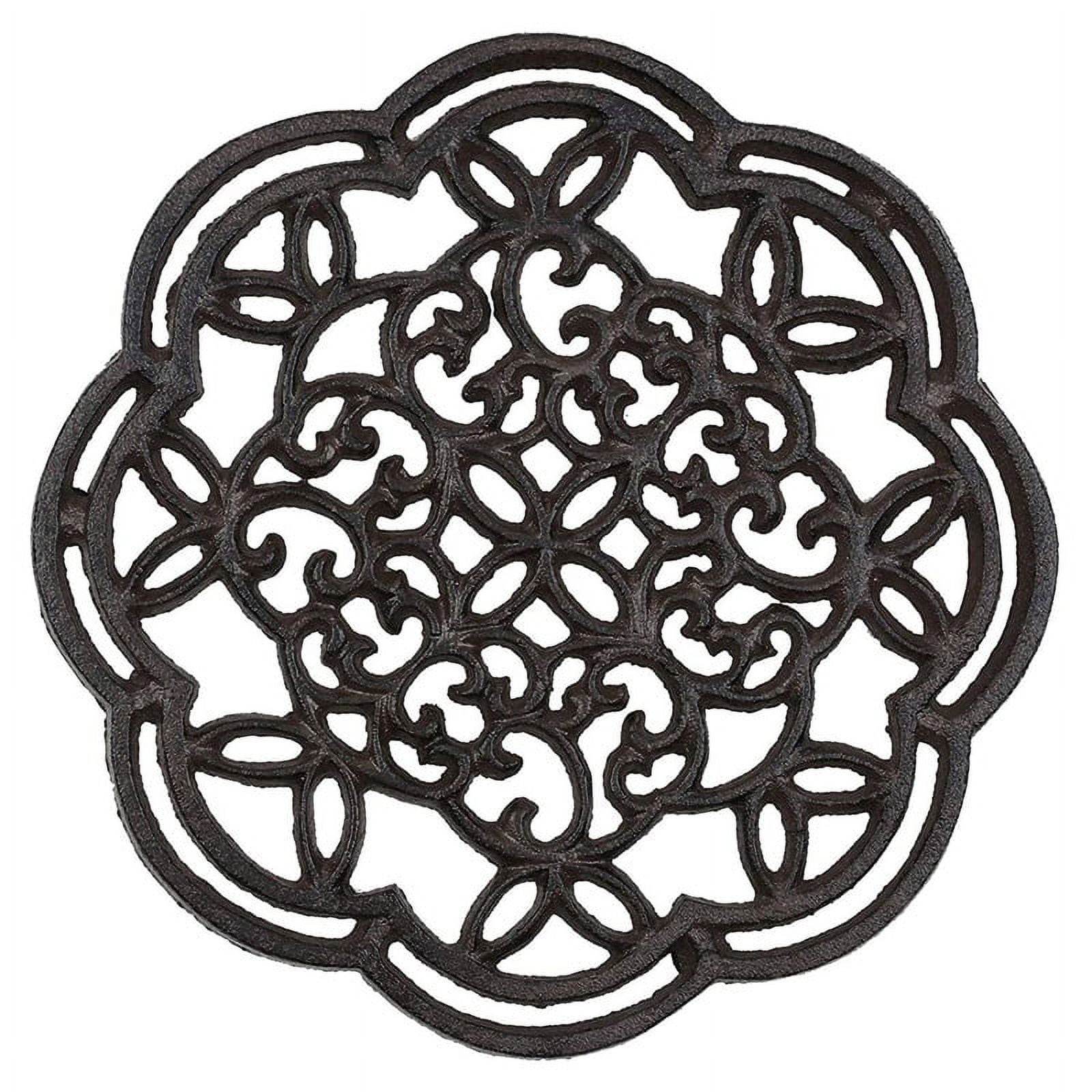 Round Cast Iron Trivet Iron Heat-Insulation Trivet Non- Potholders ...