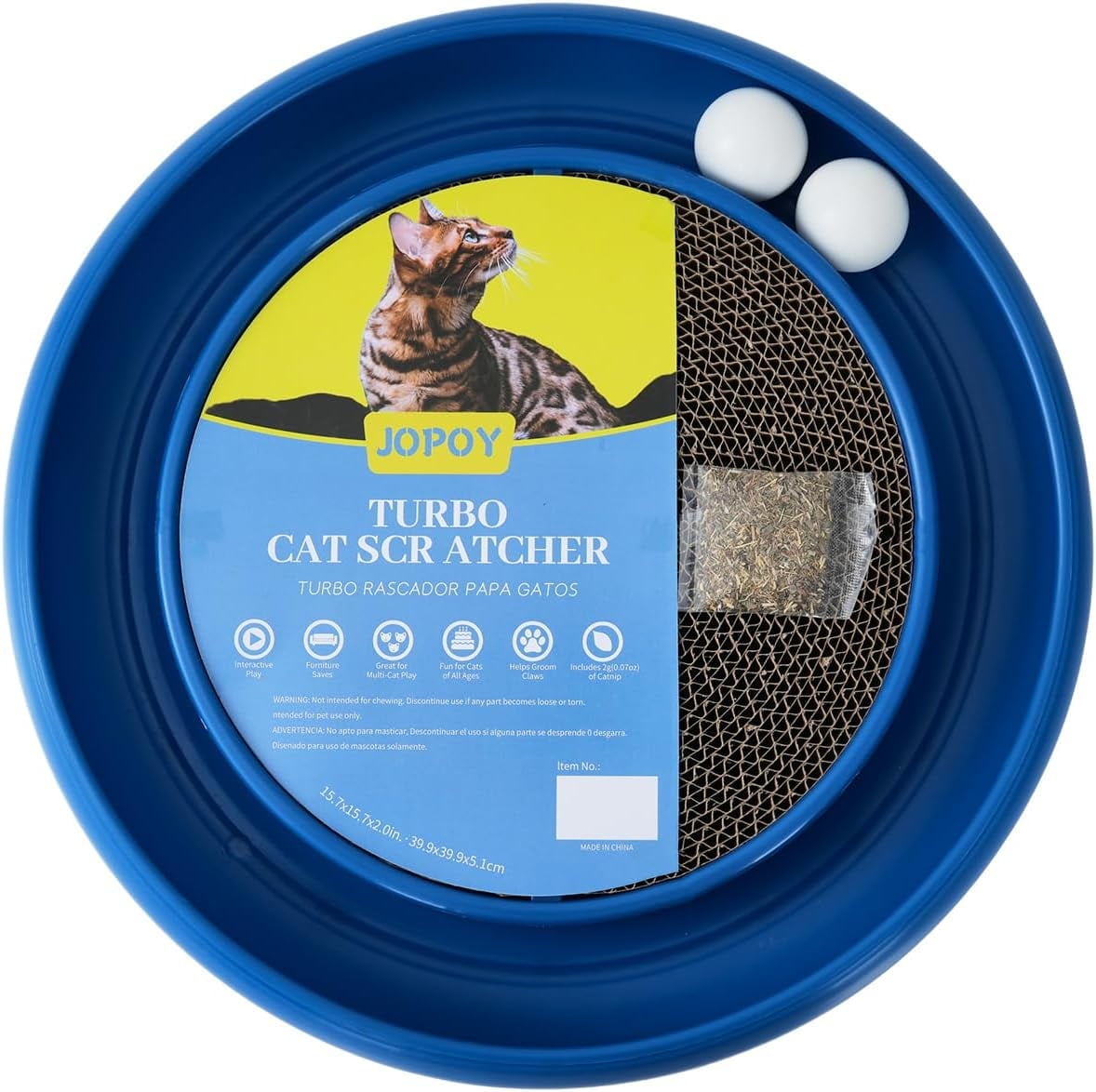 Interactive Cat Scratcher with Two Rotating Balls,Durable Scratch Pad ...