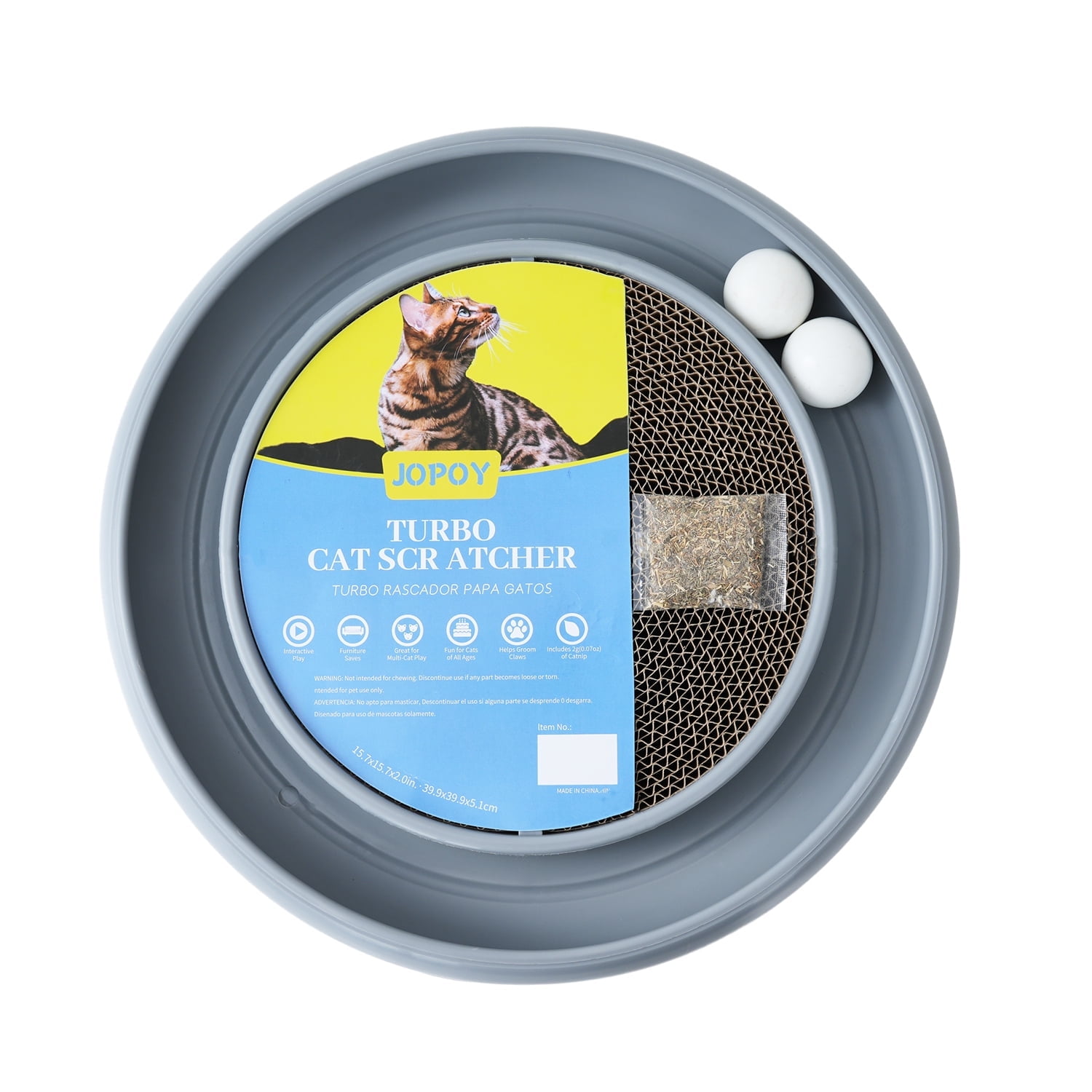 Interactive Cat Scratcher with Two Rotating Balls,Durable Scratch Pad ...