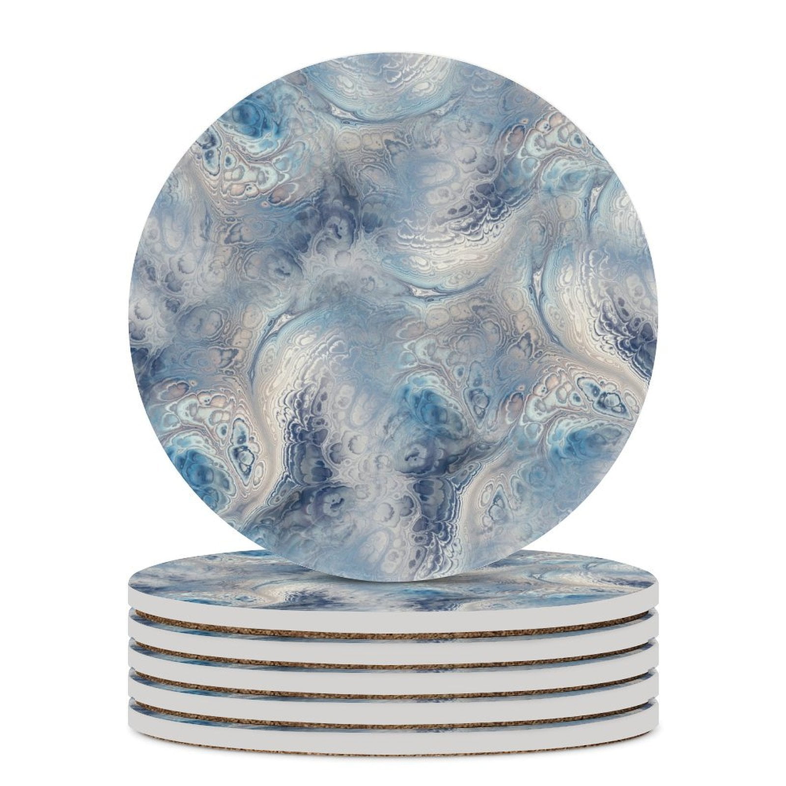 Round Ceramic Coasters 4.1in Cork Design Easy To Clean For Kitchen ...