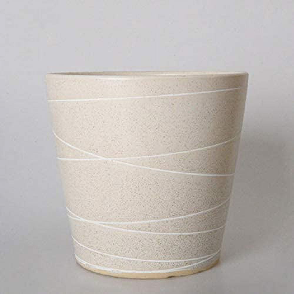 Round Ceramic Flower Pots with Saucer and Drainage Hole - Home Office ...