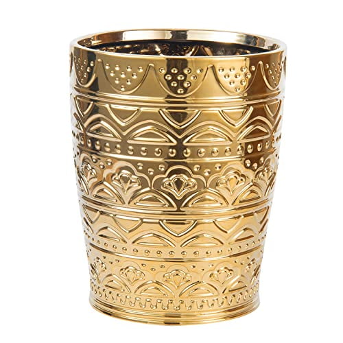Round Ceramic Small Trash Can Wastebasket, Garbage Container Bin for ...
