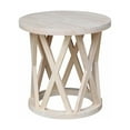 Round Ceylon Solid Wood End Table Unfinished - Walmart.com