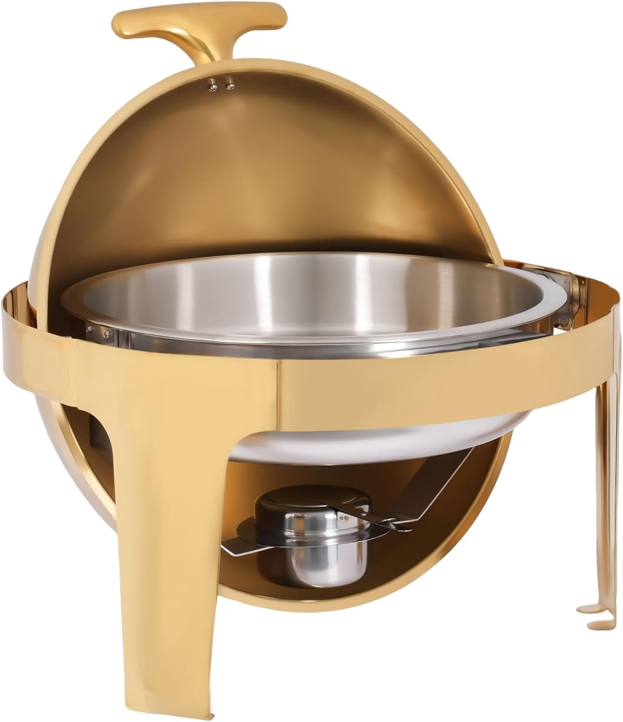 Round Chafer, 9L/9.51Qt Roll Top Chafing Dish Buffet Set, Stainless ...