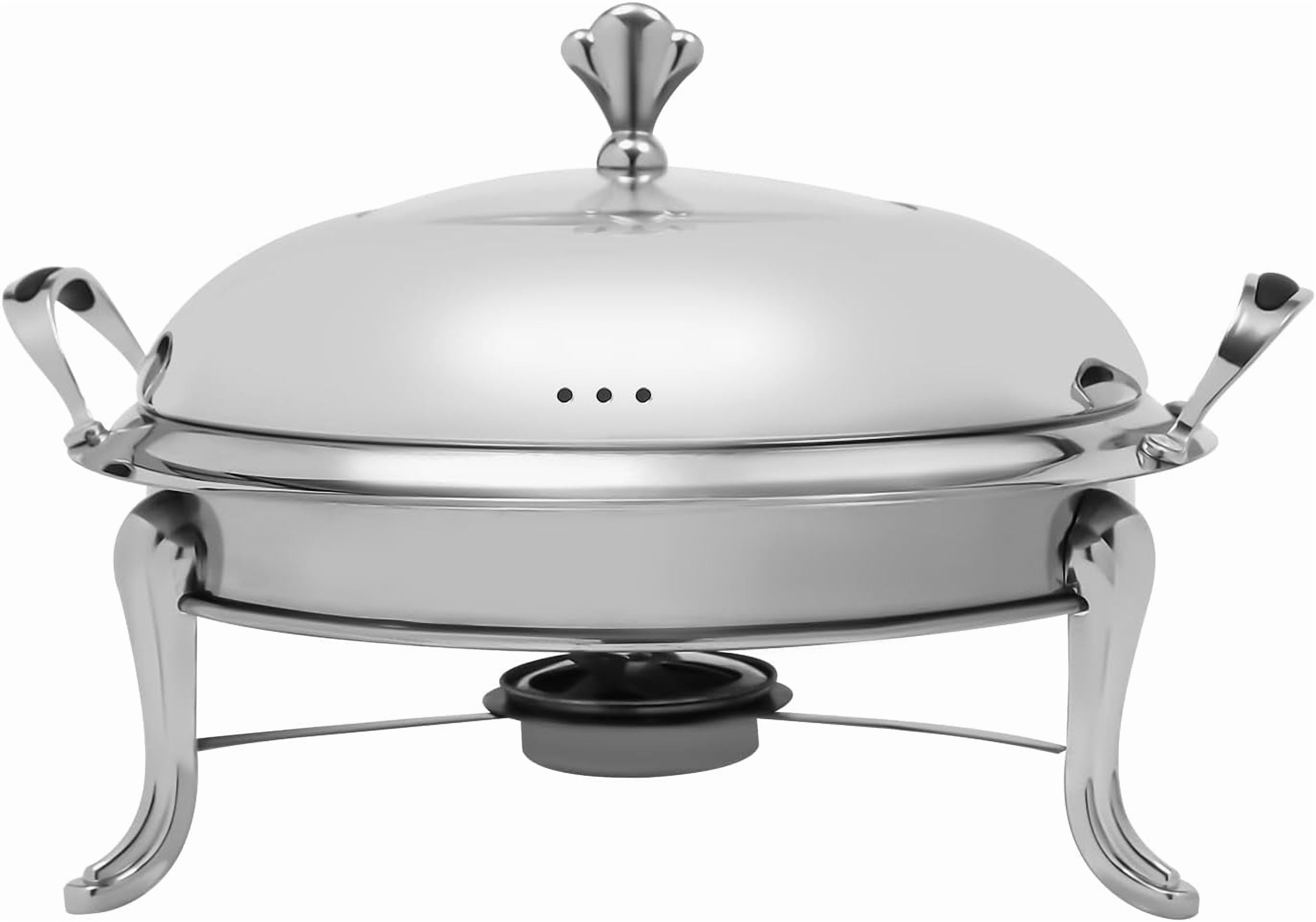 Round Chafing Dish for Buffet, 2.64Qt Stainless Steel Dining Stove ...