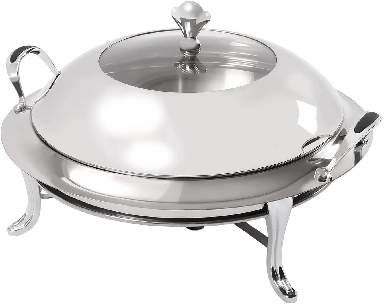 Round Chafing Dish for Buffet, 3.17Qt Stainless Steel Dining Stove ...