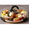 Round Charcuterie Board with Clear Lid, Travel Picnic Portable Cheese ...