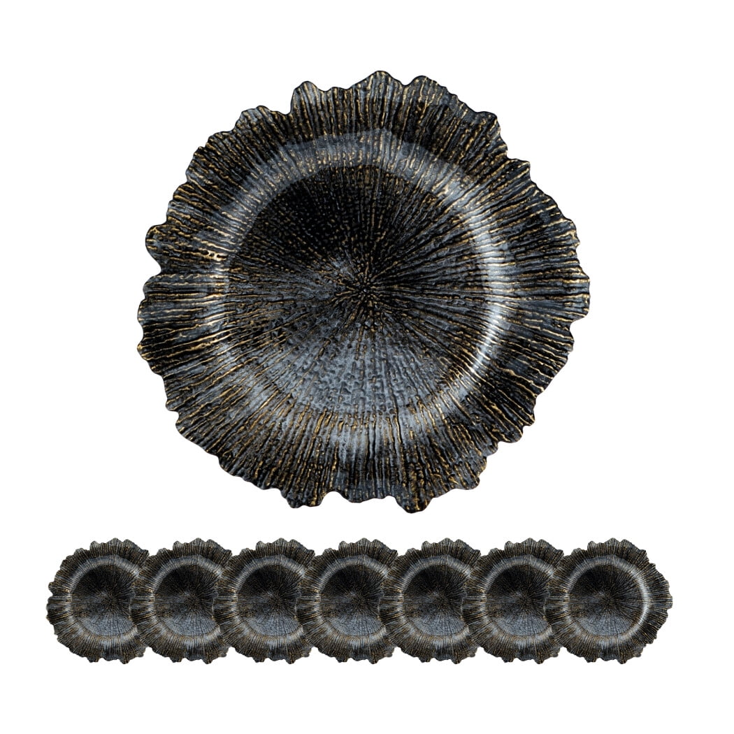 Round Charger Plates Set of 8, Plastic Chargers for Table Setting ...