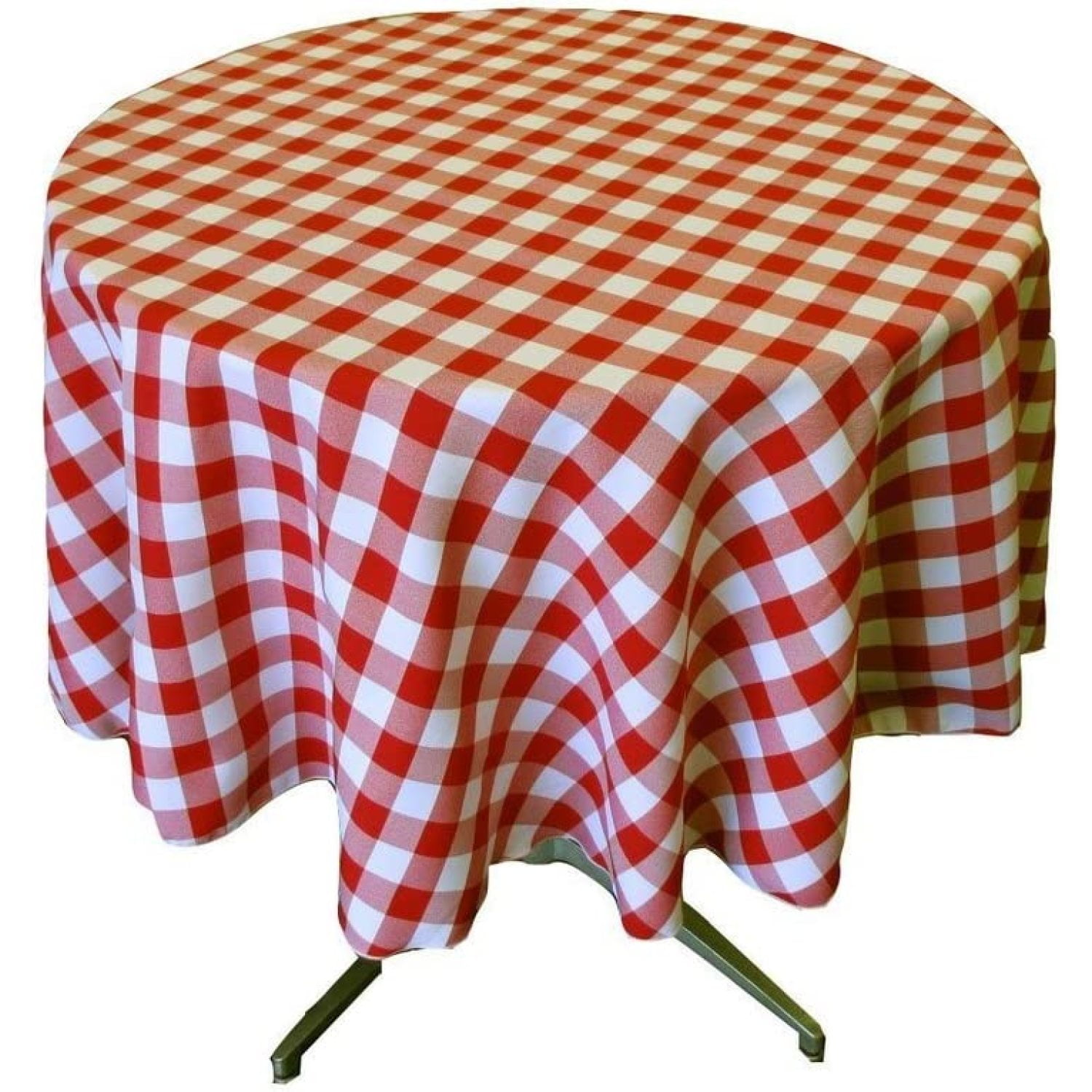Round Checkered Tablecloth 36 Inches by CintBllTer (Red & White ...