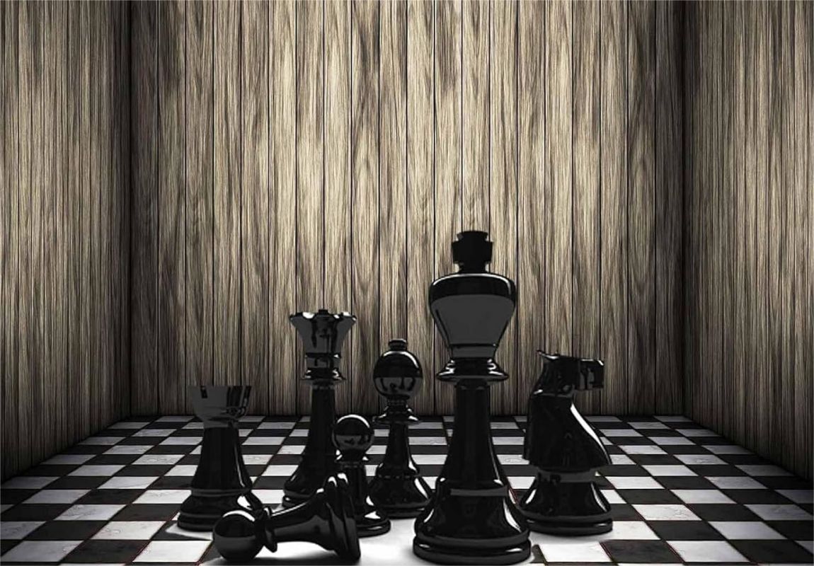 Round Chess Board Backdrop Chessboard Black White Striped Grid ...