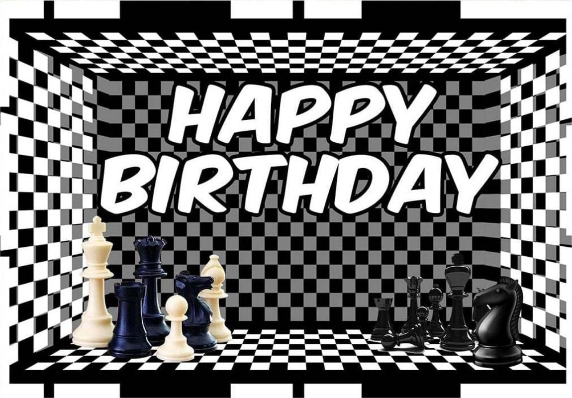 Round Chess Board Backdrop Chessboard Black White Striped Grid ...