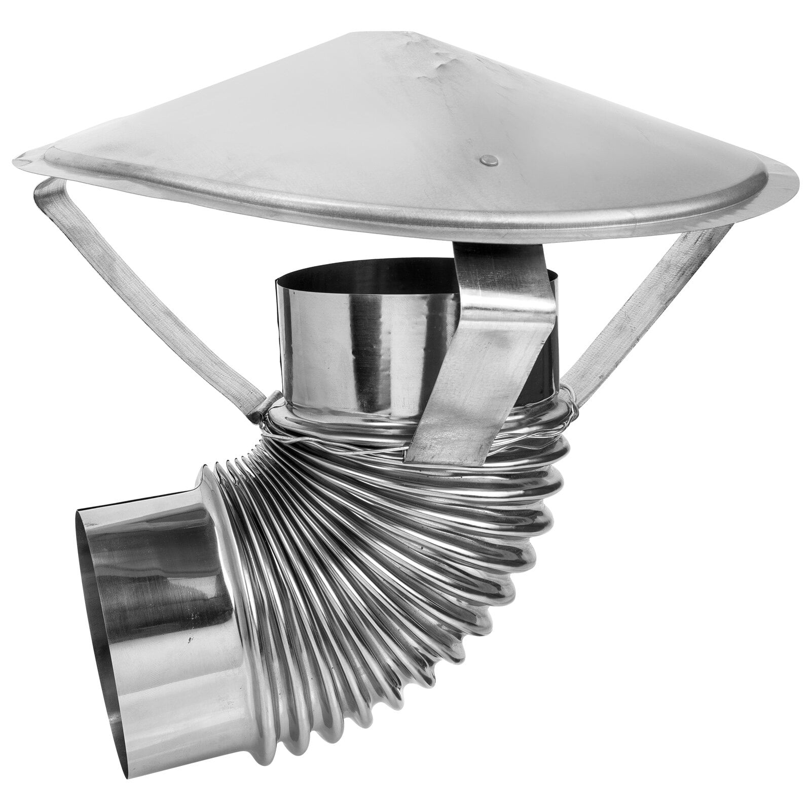 Round Chimney Rain Cap Elbow Duct Connector Vent Top Metal Stove ...