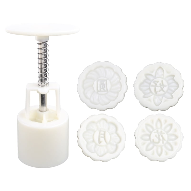 Round Chinese Styles Mooncake Mold Set 50g Mid Autumn Festival DIY Hand ...