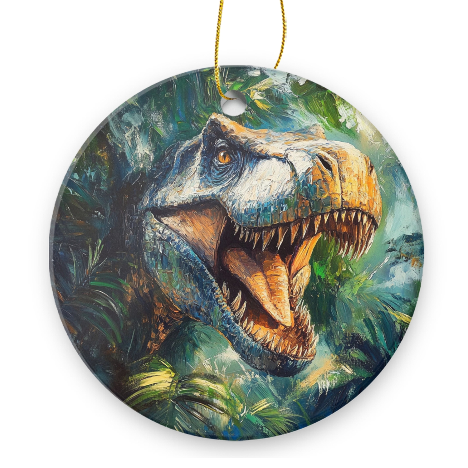 Round Christmas Ornament Xmas Keepsake Ceramic Ornaments Holiday ...
