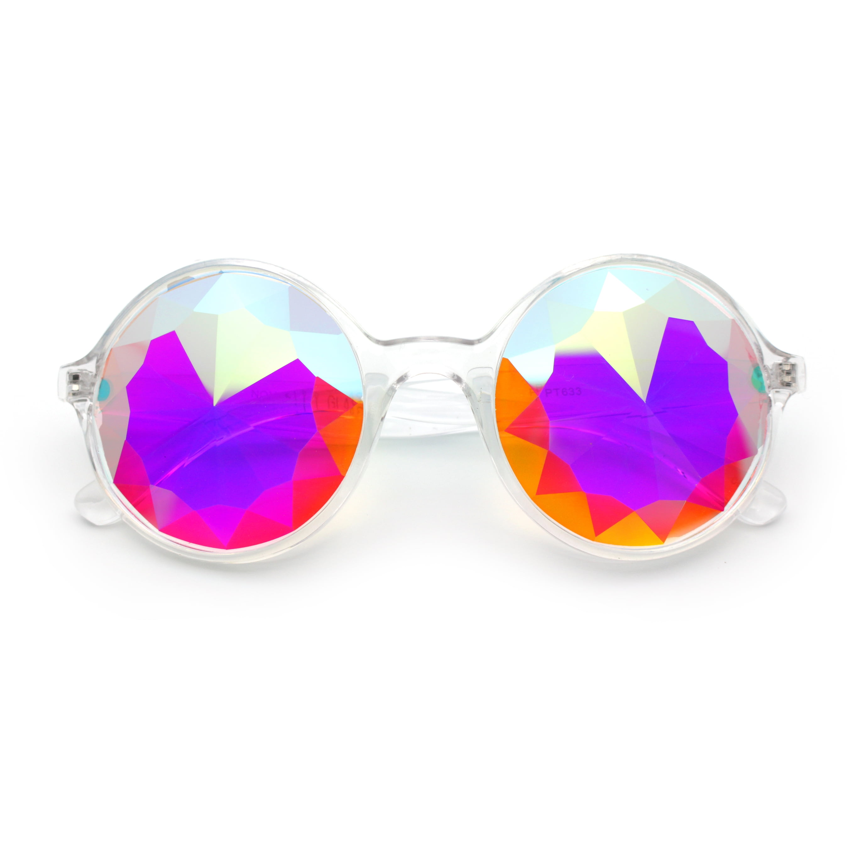 Round Circle Kaleidoscope Lens Plastic Rim Glass Crystal EDM Festival ...
