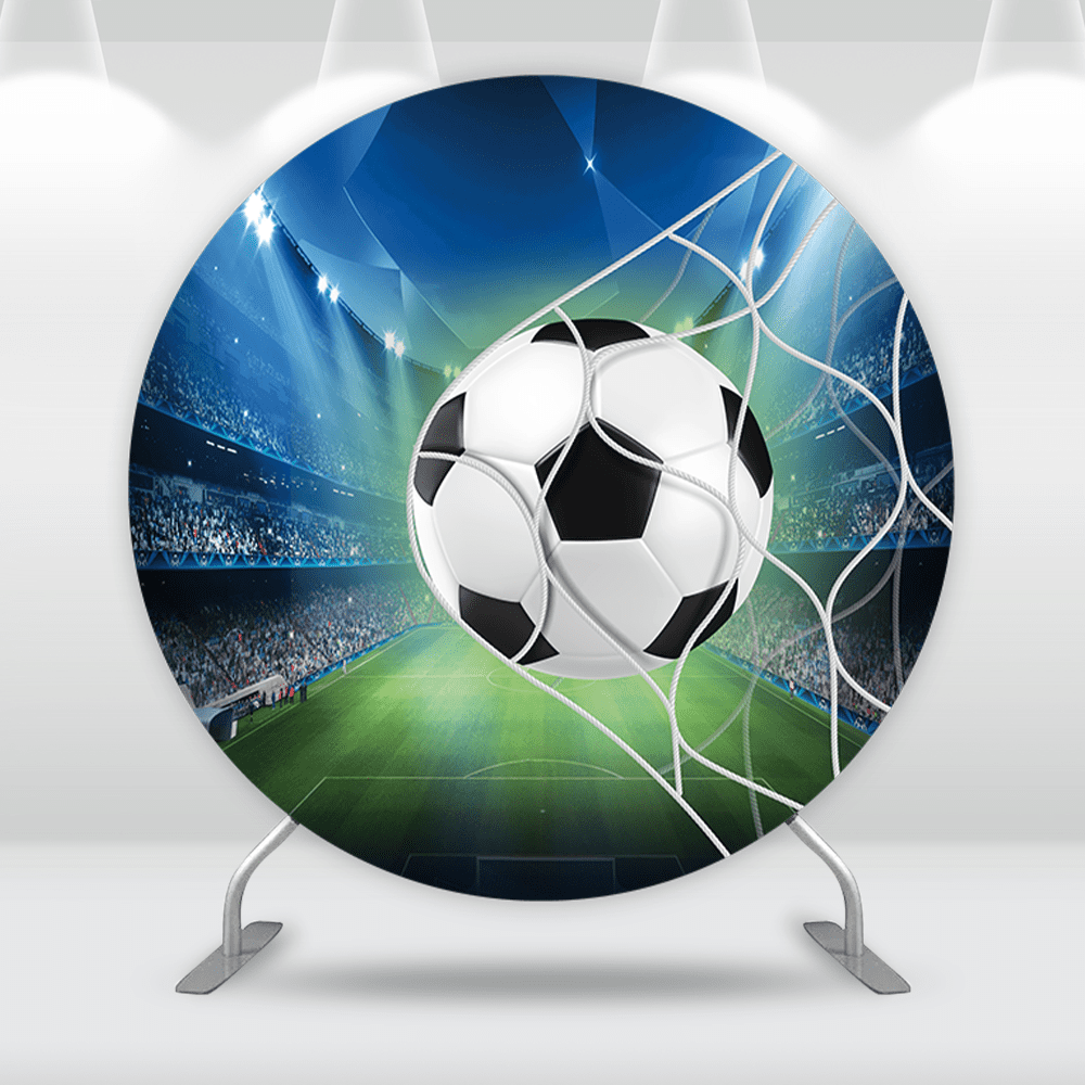 Round Circle Photography Backdrop Soccer Football Theme Boy 1st ...
