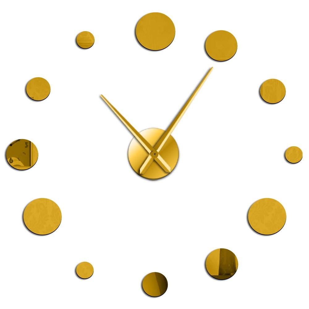 Round Circle Point Silhouette Frameless Wall Clock Stickers, DIY Modern ...