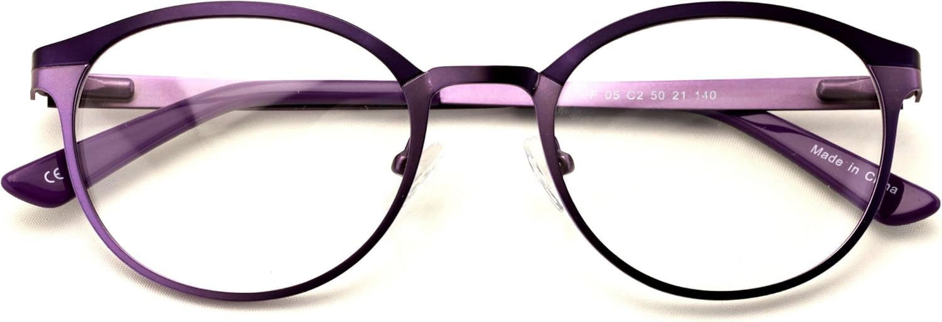 Round Circular Stainless Steel Non-prescription Glasses Frame Clear ...