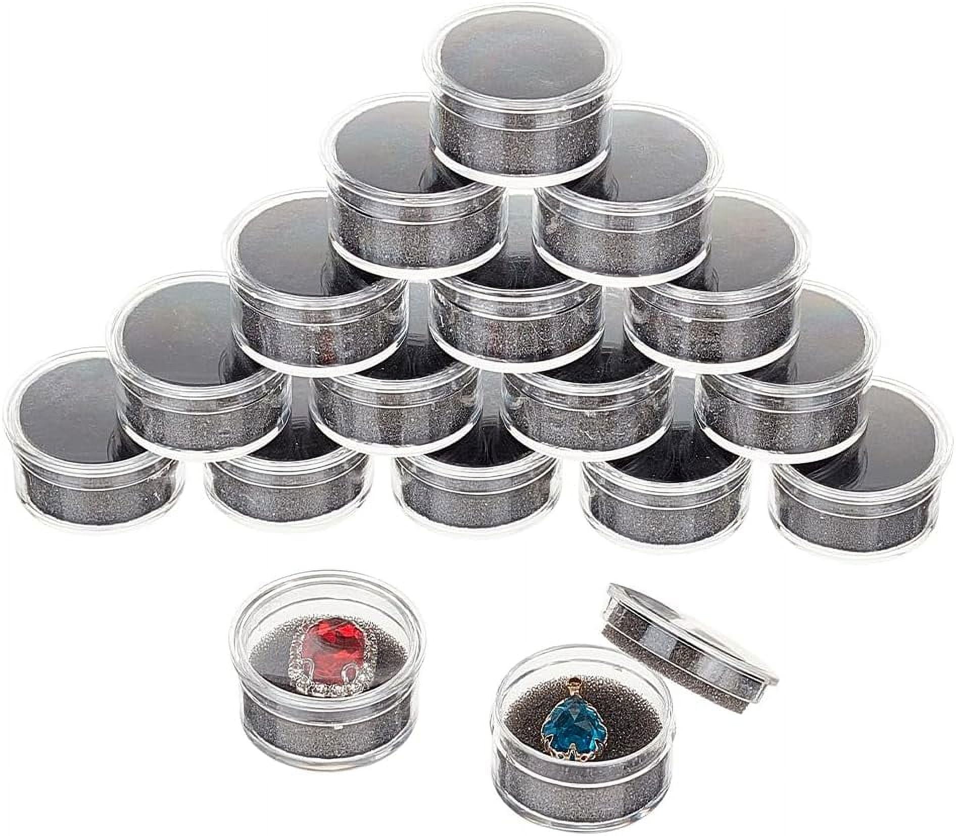 Round Clear Acrylic Loose Diamond Display boxes Small Jewelry Storage ...