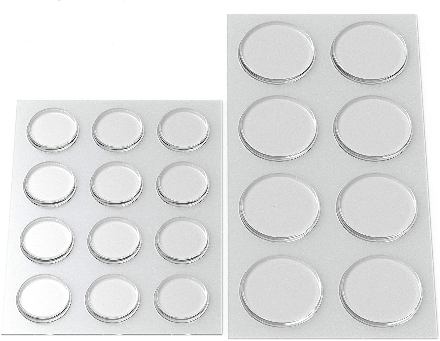 Round Clear Adhesive Bumpers Combo (Large, Medium) - Transparent Self ...