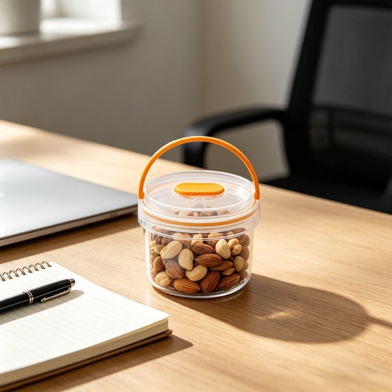 Round Clear Airtight Food Storage Container with Handle Leakproof ...