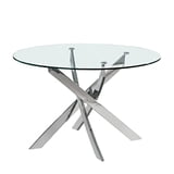 Round Clear Glass Top Dining Table with Chrome Base - Walmart.com