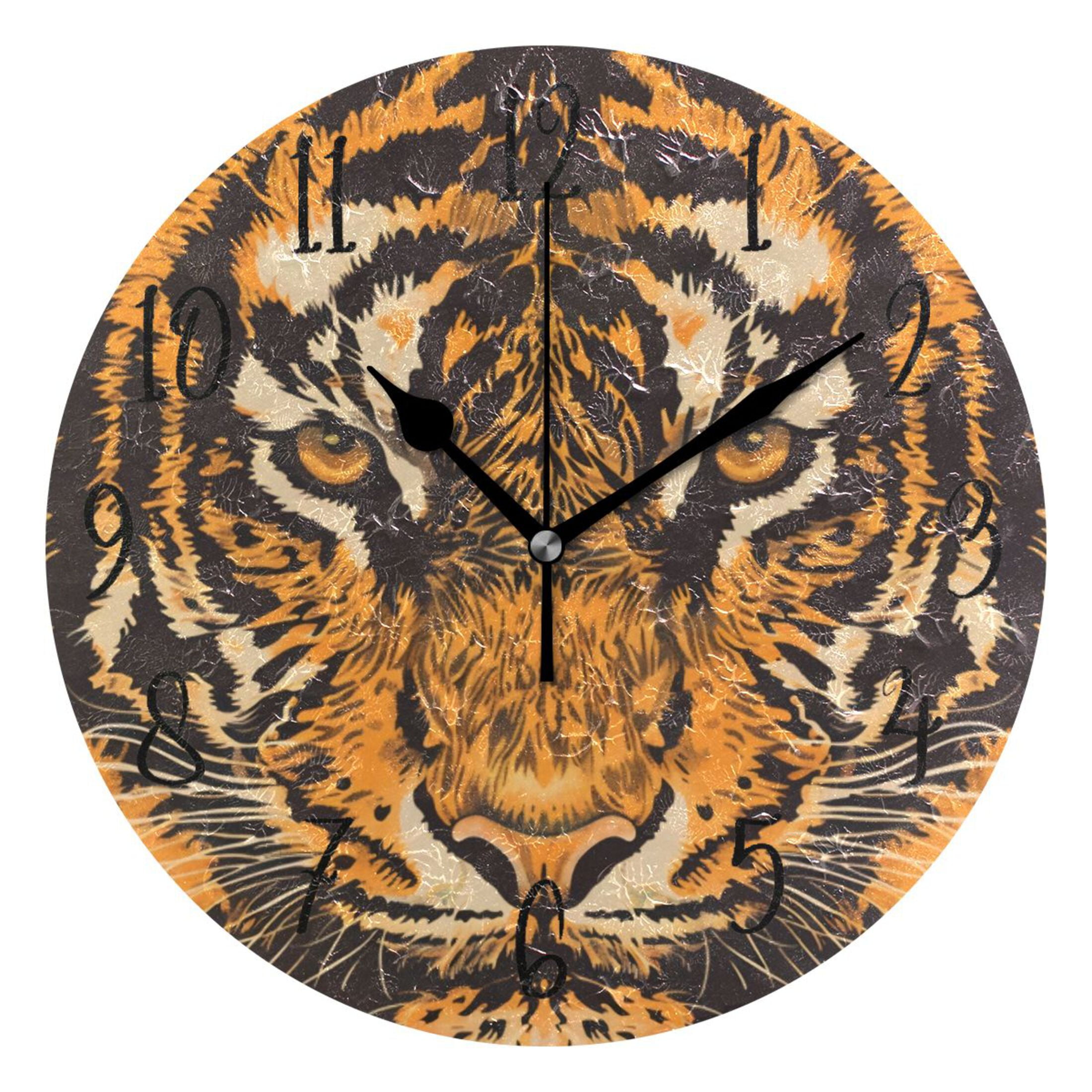 Round Clock Black Clock 9.84*9.84 Inch Round Art Clock Decorative Clock ...