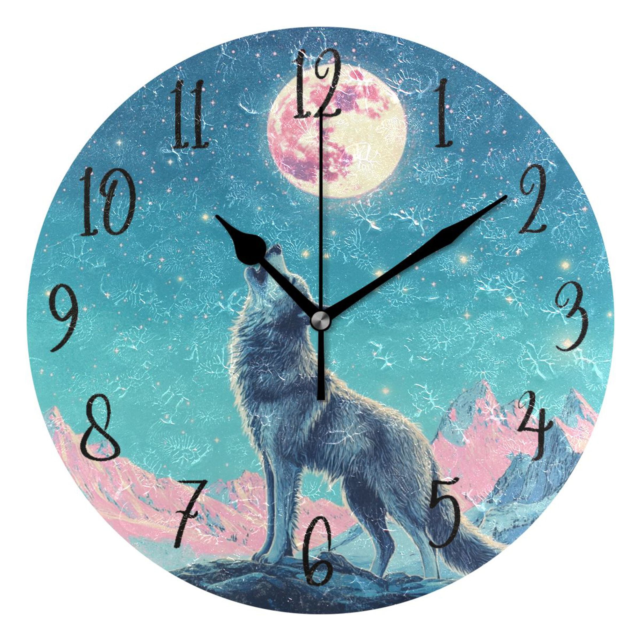 Round Clock Black Clock 9.84*9.84 Inch Round Art Clock Decorative Clock ...