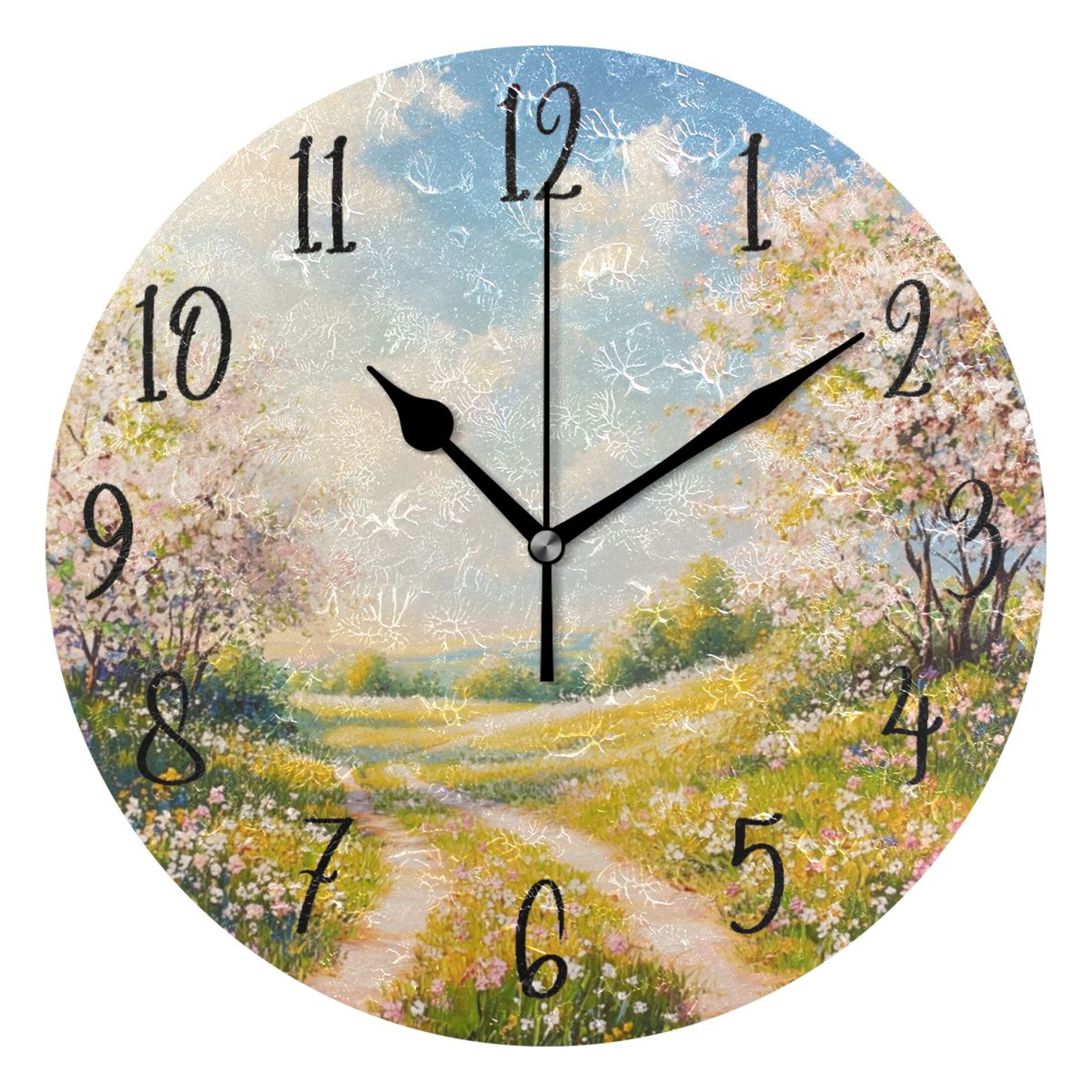 Round Clock Gold Clock 9.84*9.84 Inch Round Art Clock Decorative Clock ...