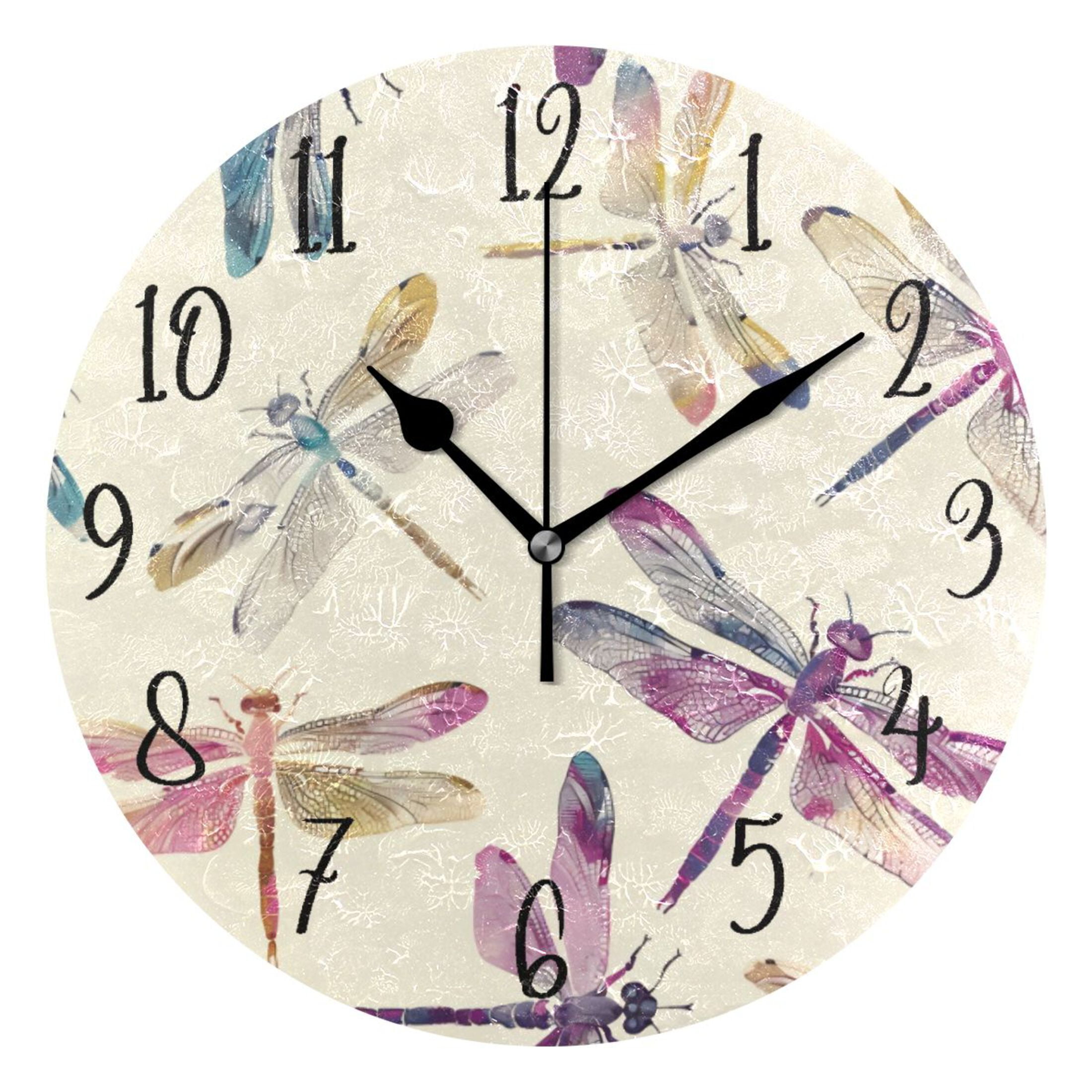 Round Clock Gold Clock 9.84*9.84 Inch Round Art Clock Decorative Clock Creative Clock Dual ...